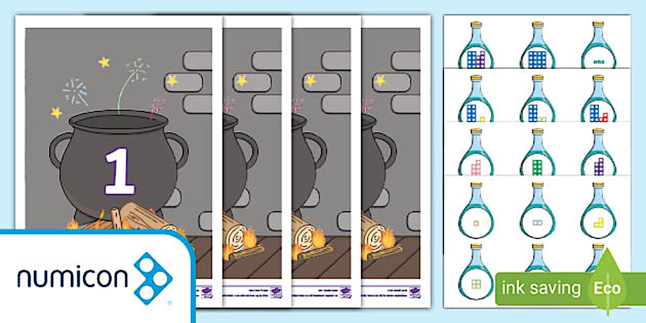 Halloween Cauldron Numicon Shape Matching Activity - Twinkl